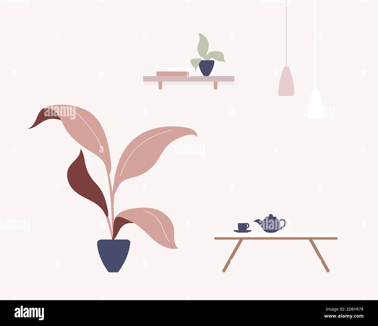 Inside home house cafe Stock Vector Images - Alamy