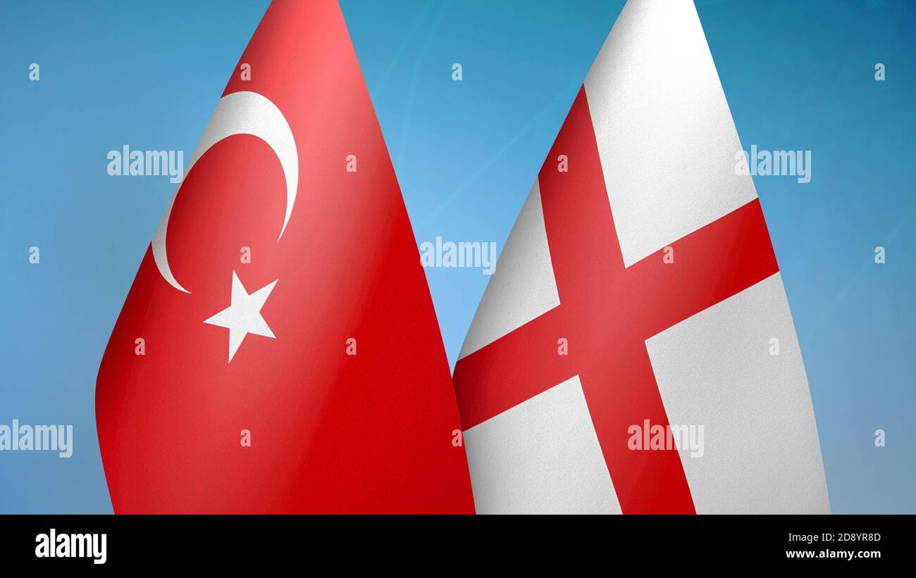Turkey and England two flags Stock Photo - Alamy