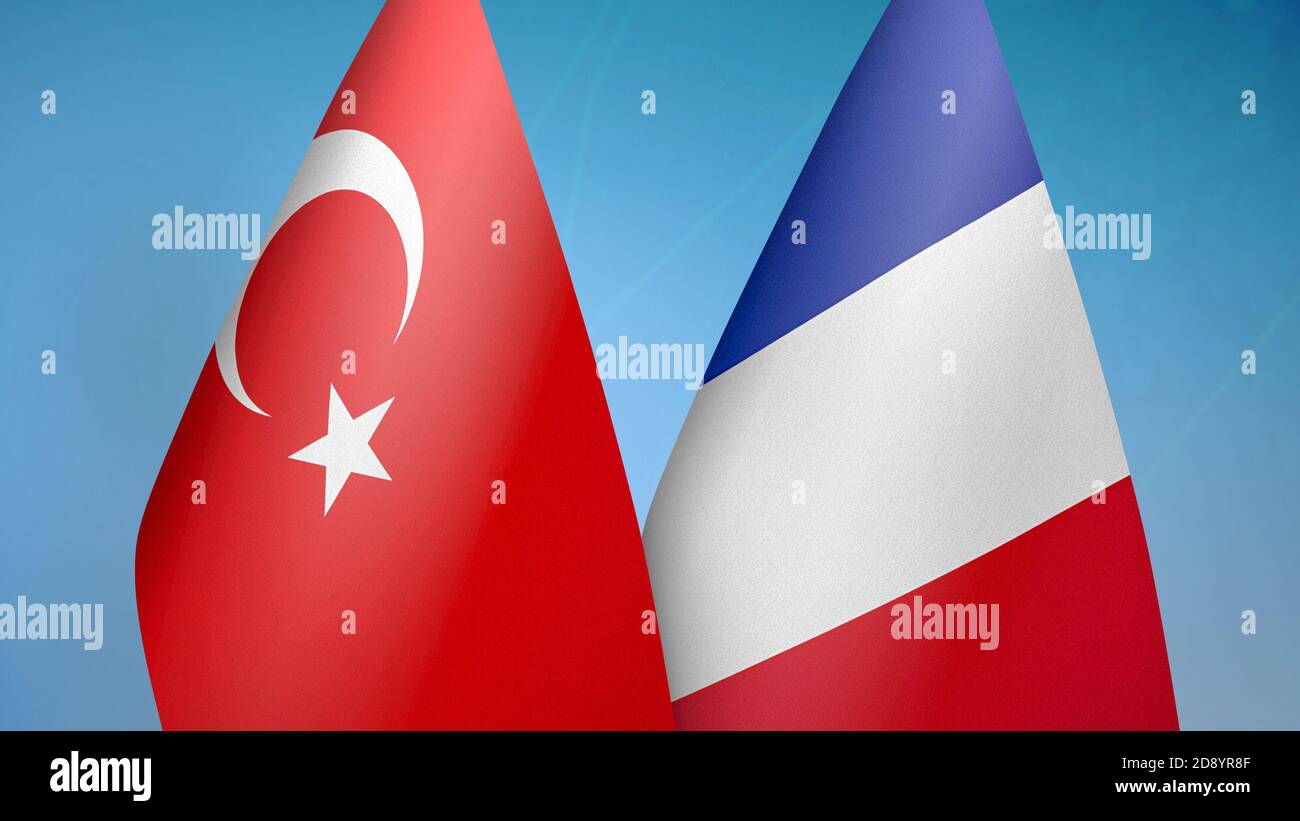 Turkey and France two flags Stock Photo - Alamy