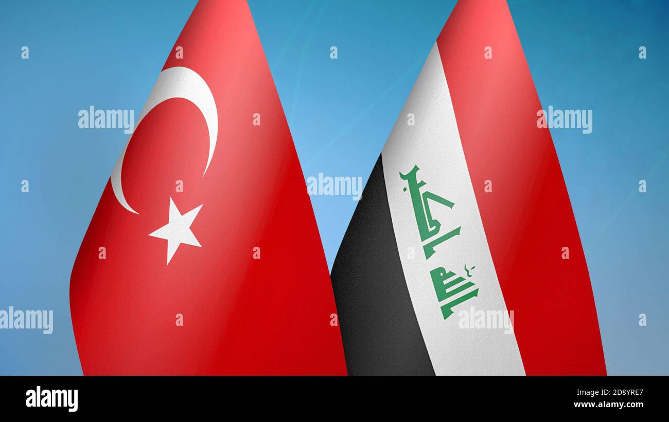 Turkey and Iraq two flags Stock Photo - Alamy