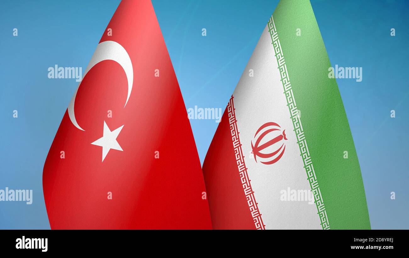 Turkey and Iran two flags Stock Photo - Alamy