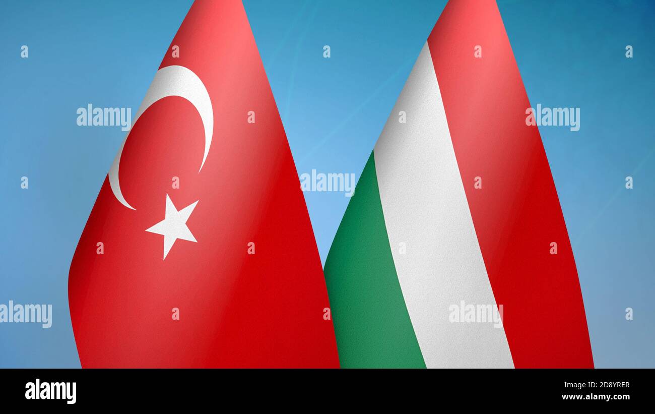 Turkey and Hungary two flags Stock Photo - Alamy