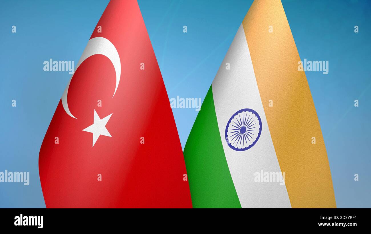 Turkey and India two flags Stock Photo - Alamy