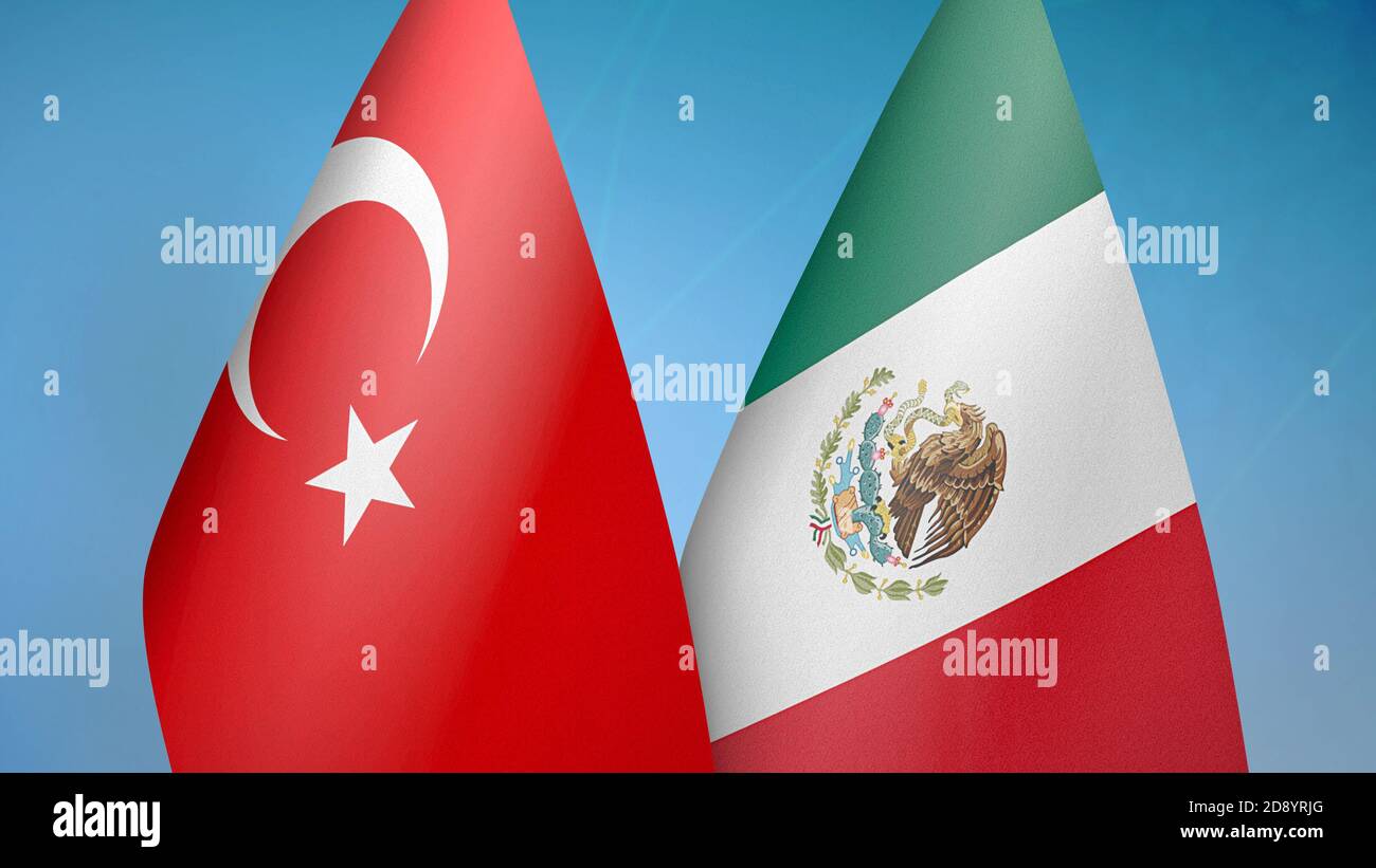 Turkey and Mexico two flags Stock Photo - Alamy