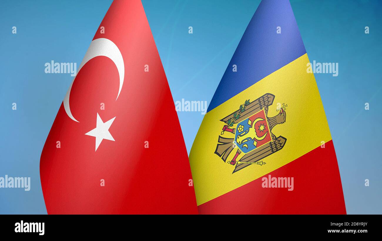 Turkey and Moldova two flags Stock Photo - Alamy