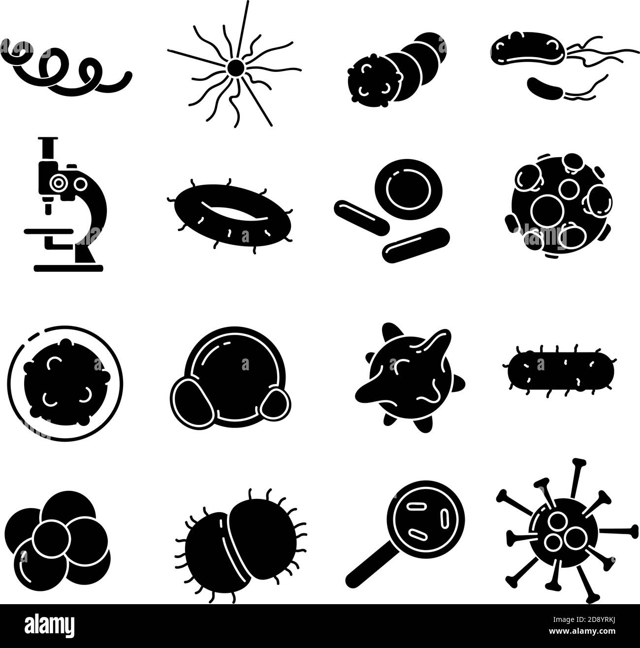 Bacteria glyph vector icons set Stock Vector Image & Art - Alamy