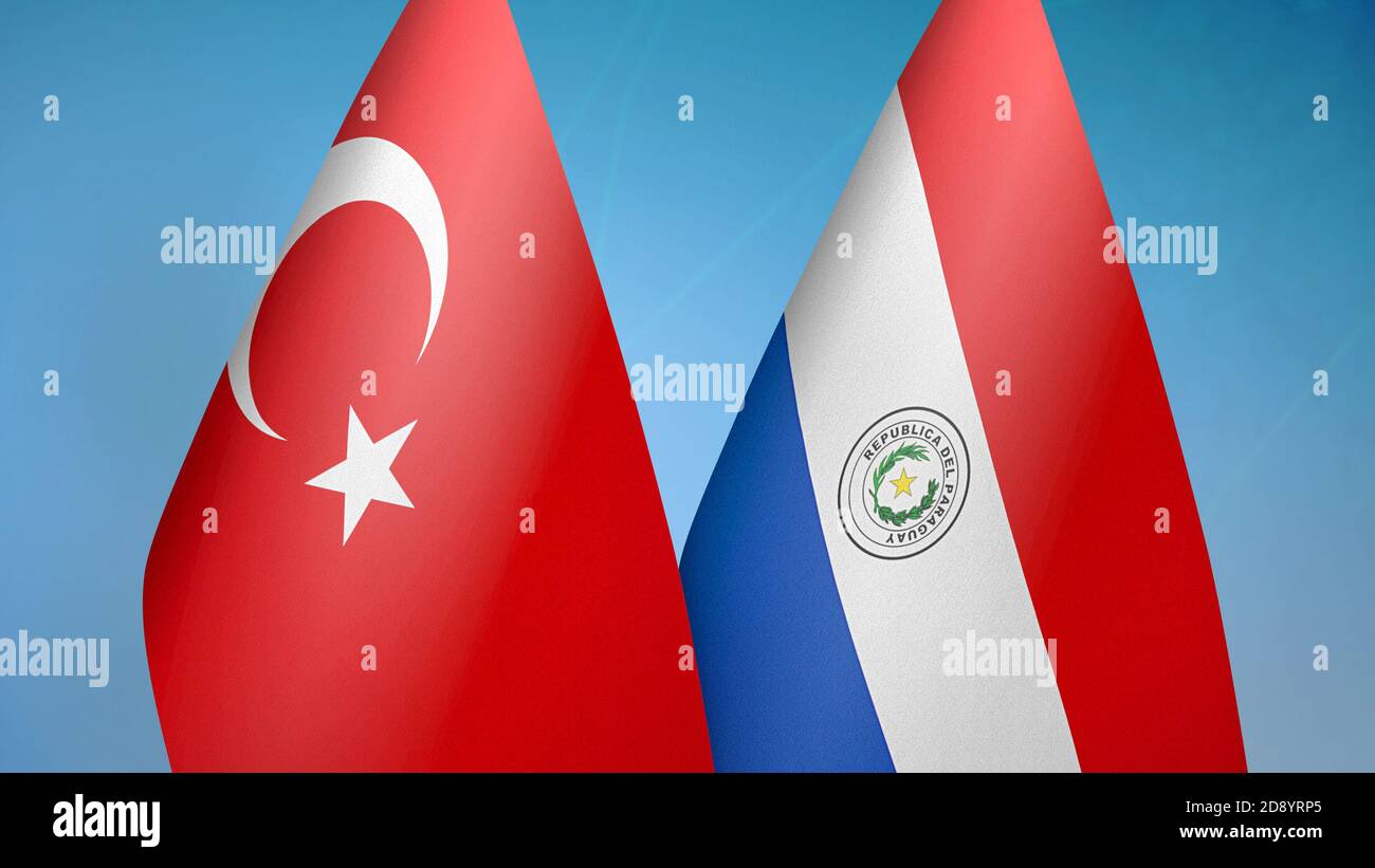 Turkey and Paraguay two flags Stock Photo - Alamy