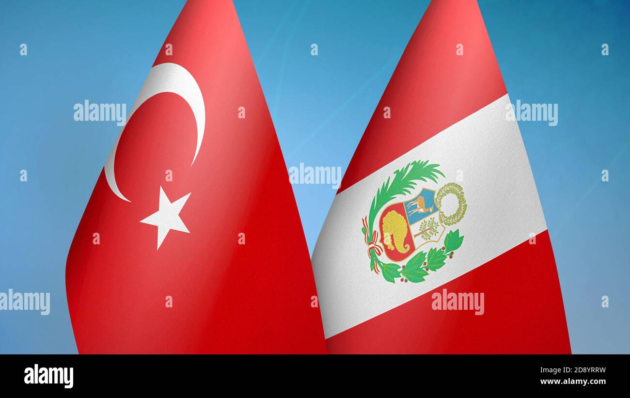 Turkey and Peru two flags Stock Photo - Alamy