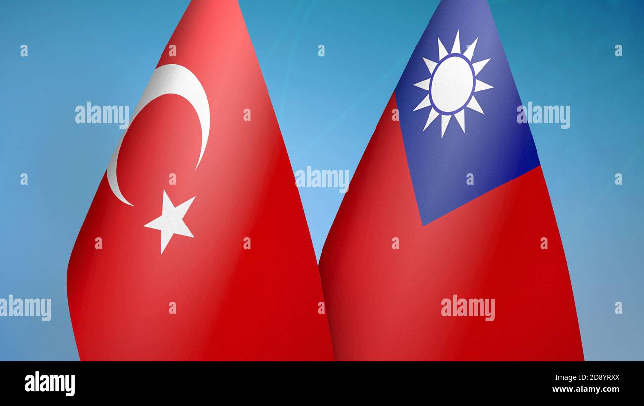 Turkey and Taiwan two flags Stock Photo - Alamy