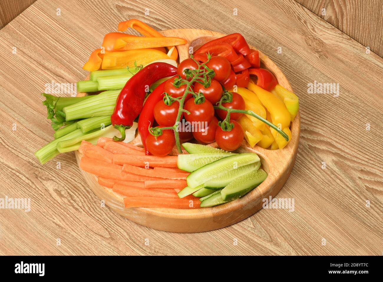 Vegetables sticks on wooden plate. High resolution photo. Full depth of ...