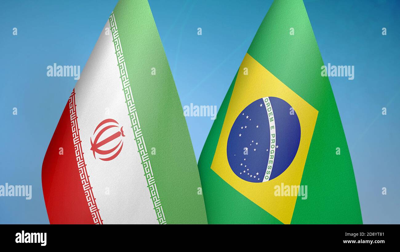 Iran and Brazil two flags Stock Photo - Alamy