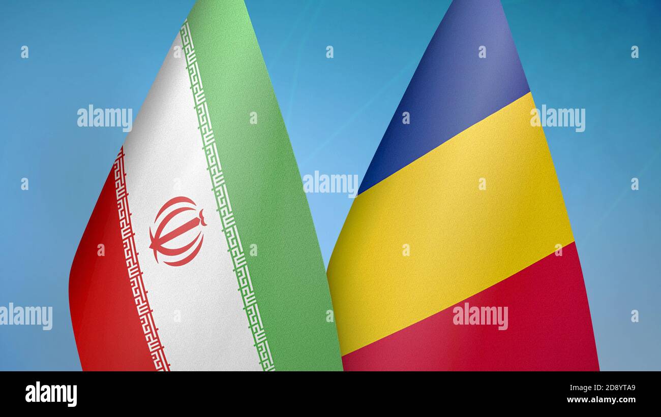 Iran and Chad two flags Stock Photo - Alamy