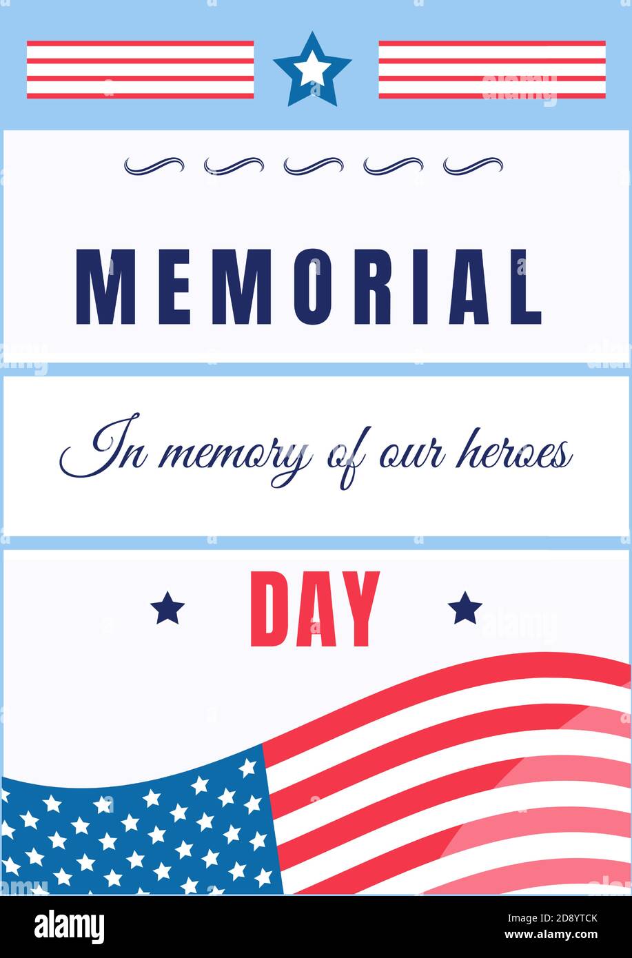 Memorial Day poster flat vector template Stock Vector Image & Art - Alamy