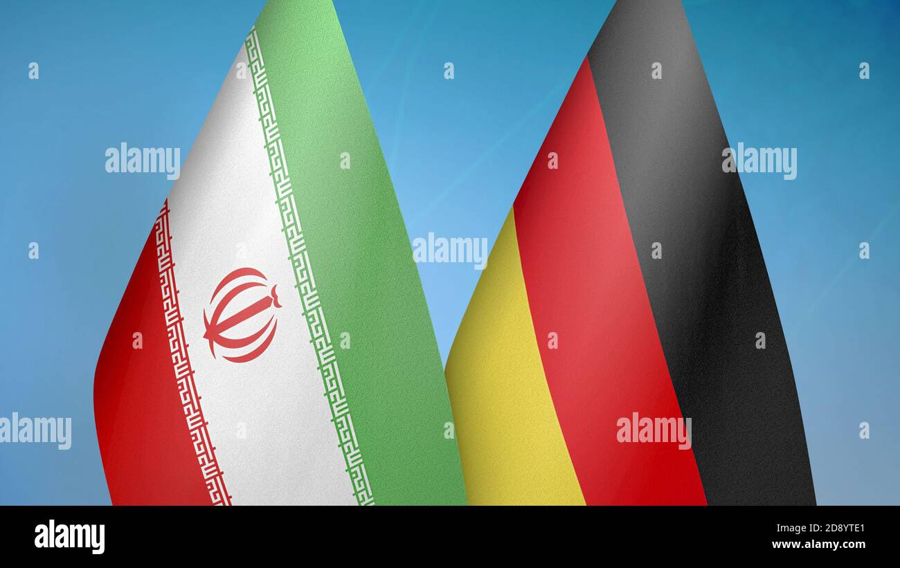 Iran and Germany two flags Stock Photo - Alamy