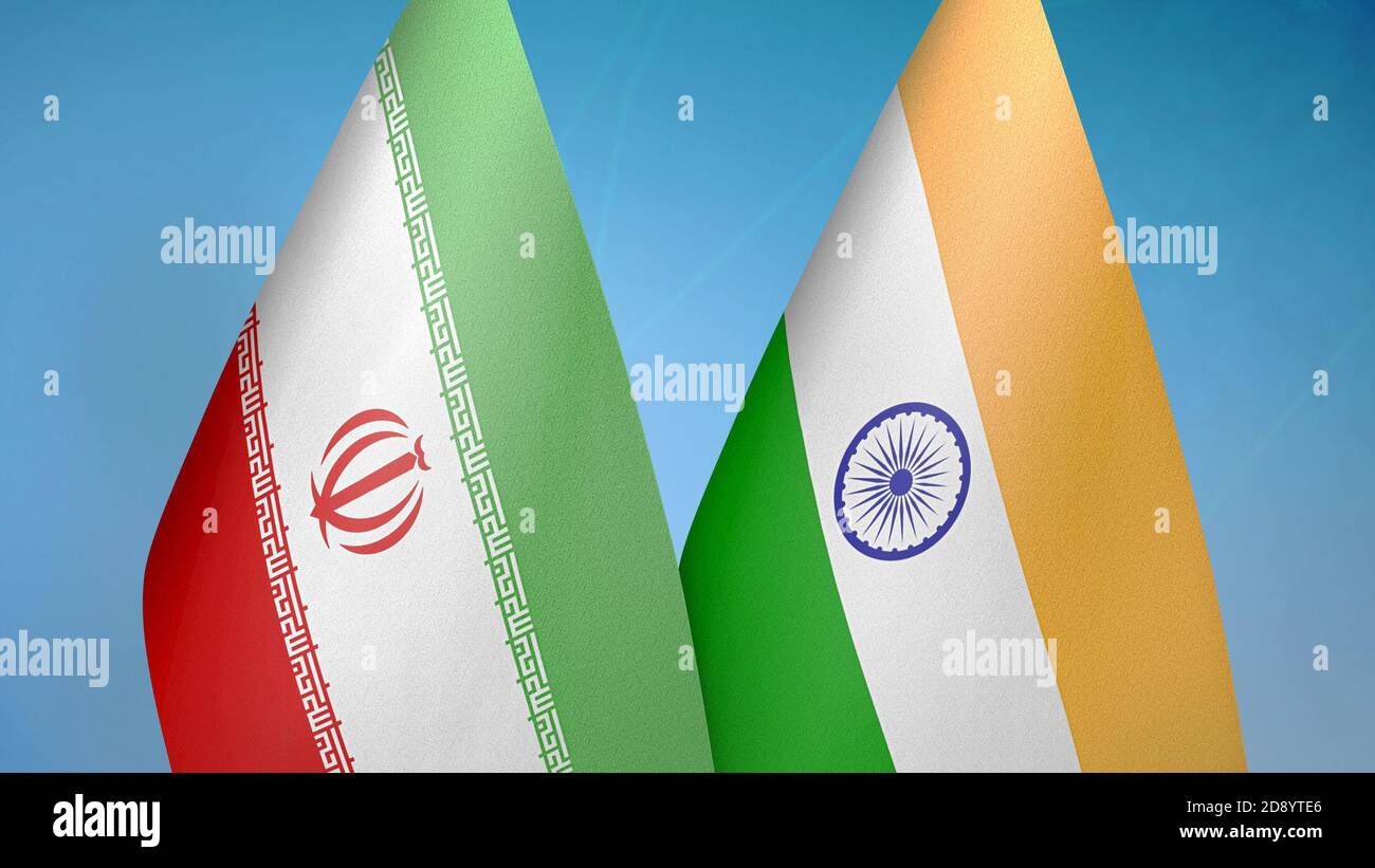 Iran and India two flags Stock Photo - Alamy