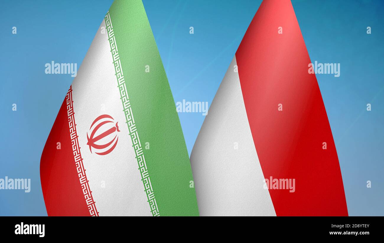Iran and Indonesia two flags Stock Photo - Alamy