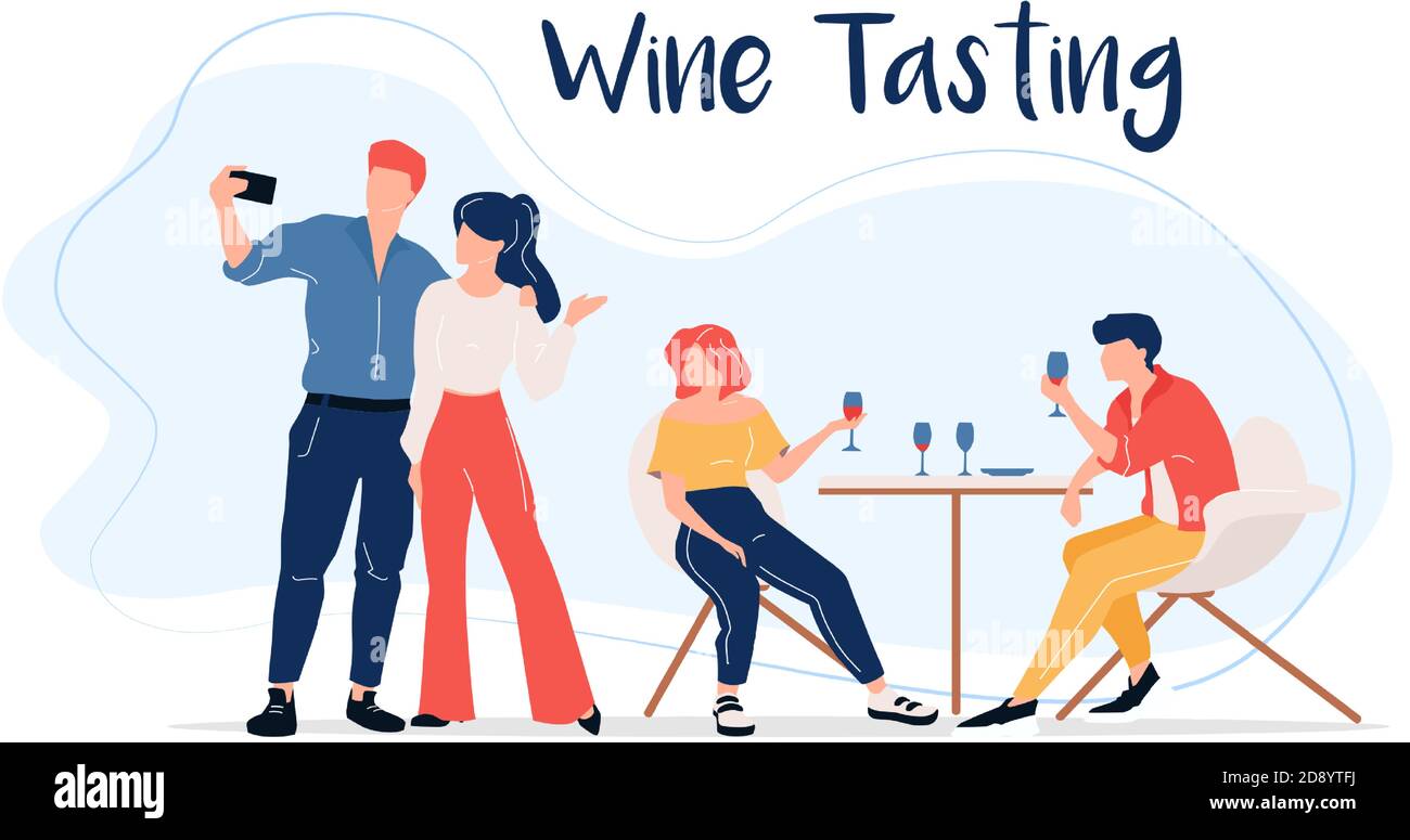 Wine tasting flat color vector faceless characters Stock Vector Image ...