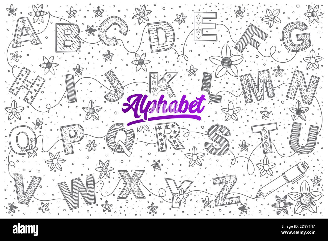 Education vector set cartoon Cut Out Stock Images & Pictures - Alamy