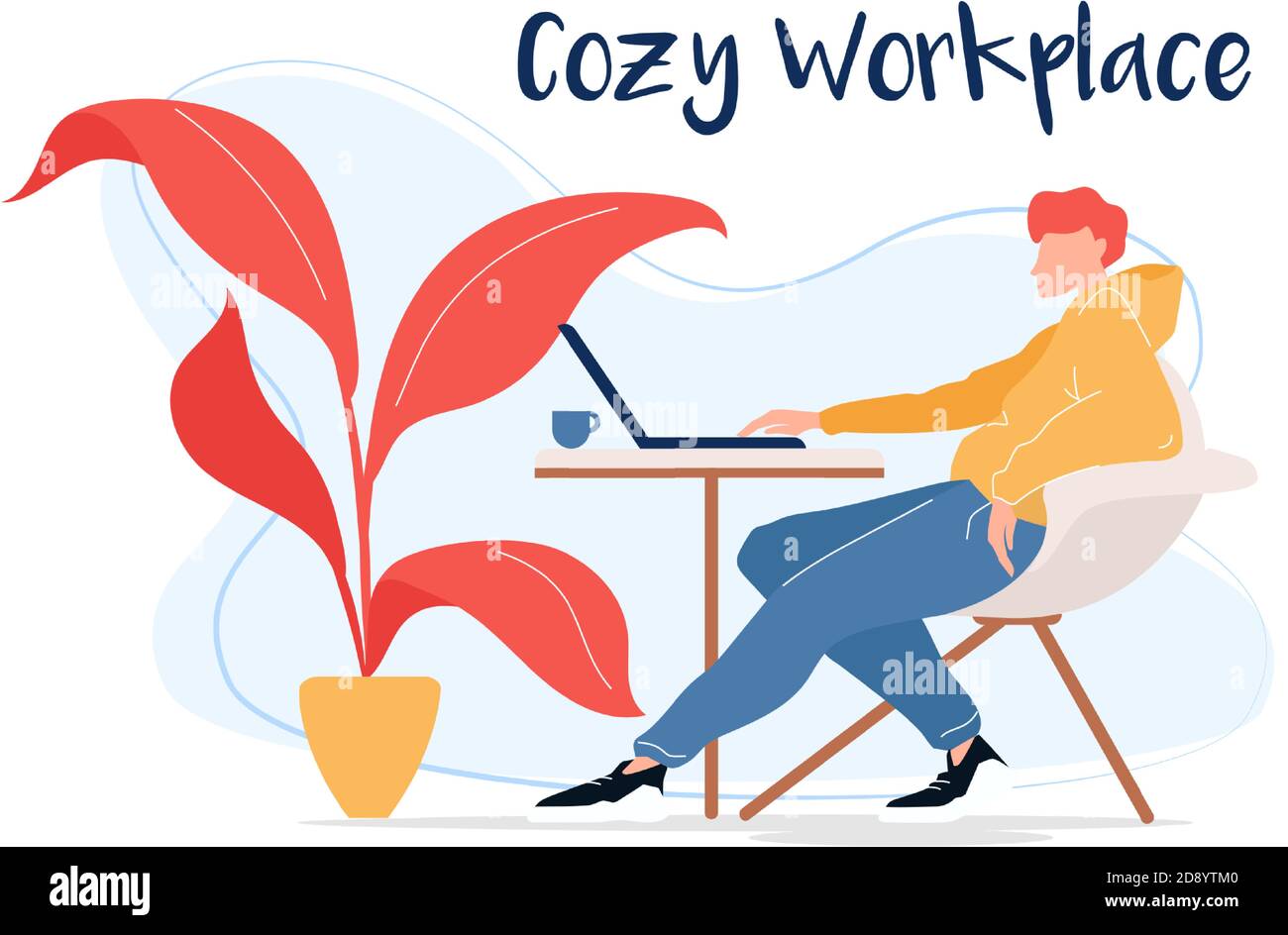 Cozy workplace flat color vector faceless character Stock Vector Image ...