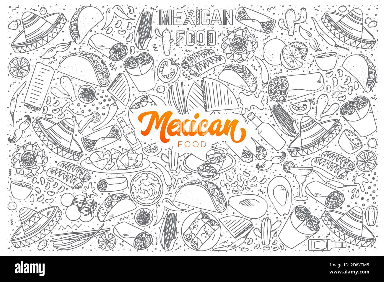 Hand drawn collection cactus Cut Out Stock Images & Pictures - Alamy