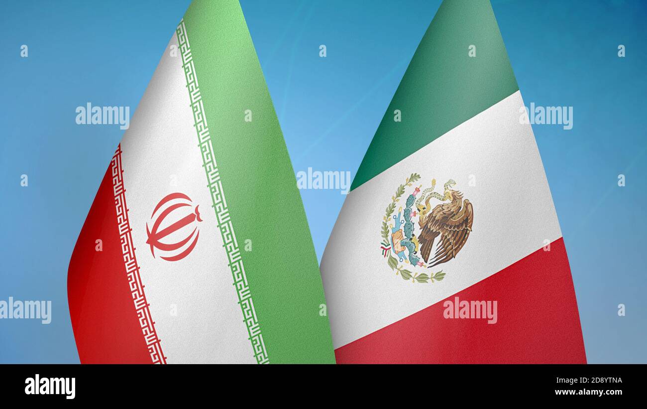 Iran and Mexico two flags Stock Photo - Alamy
