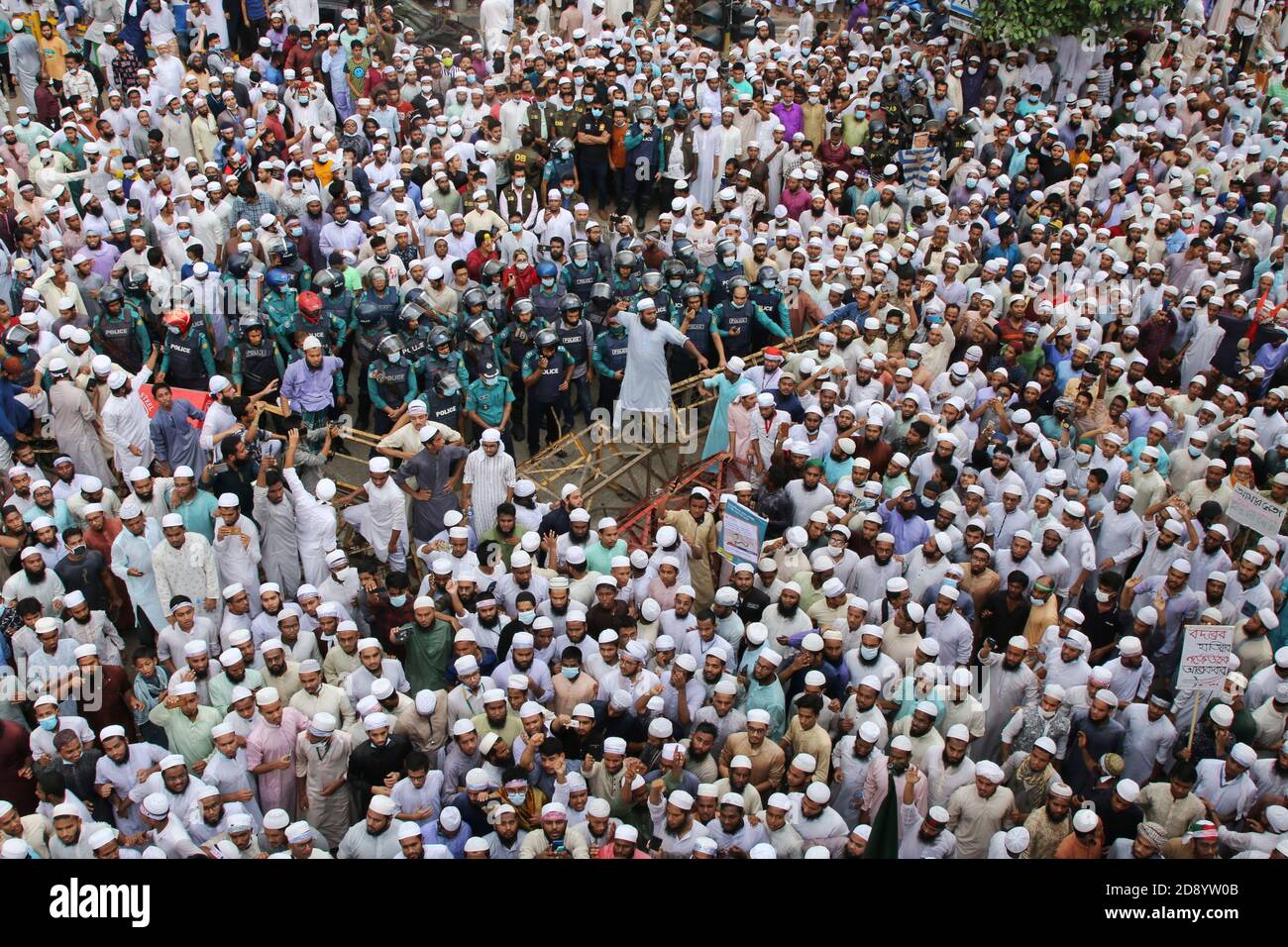 Muslim demonstrators are seen during an anti-France demonstration in ...