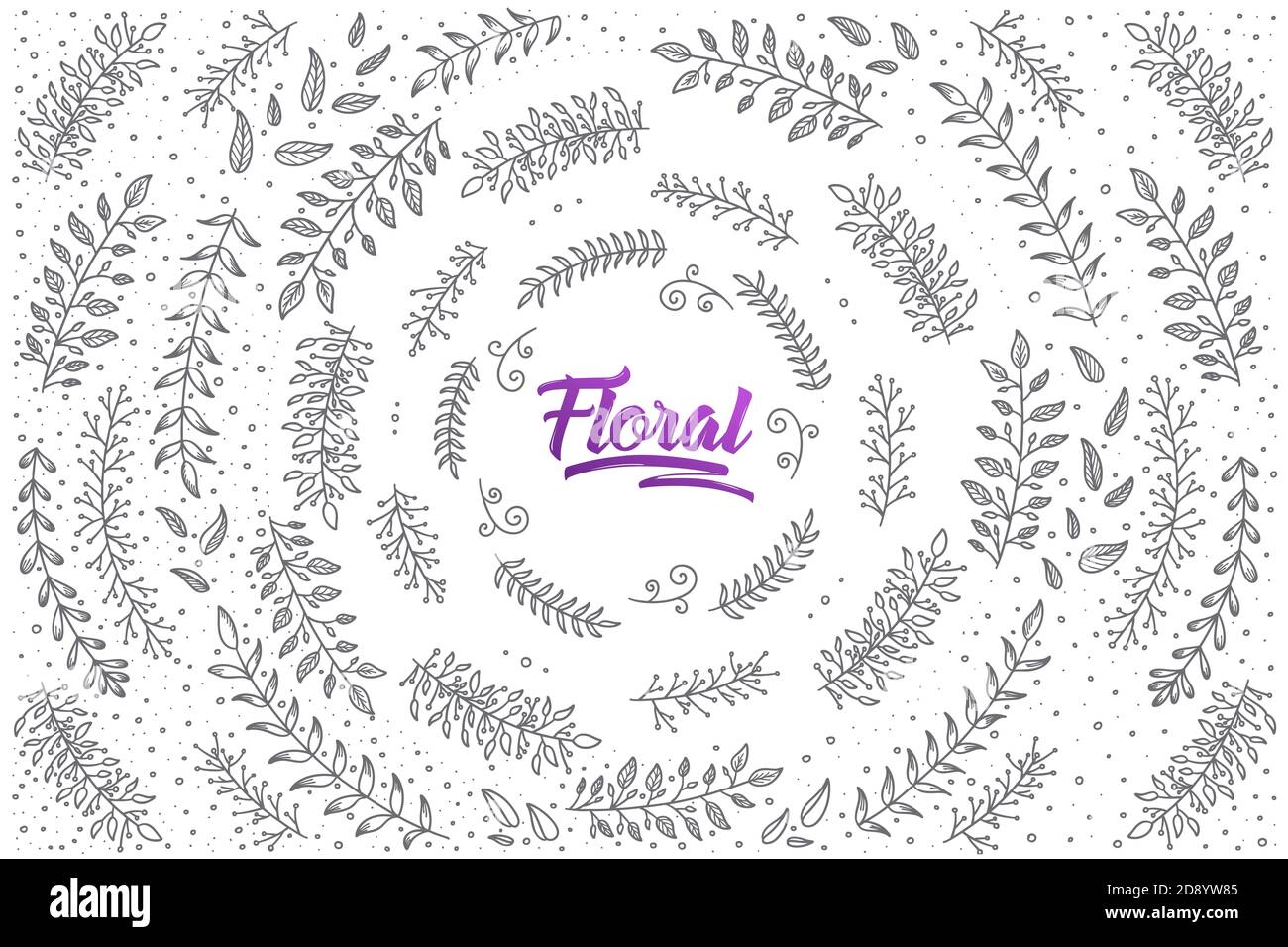 Vector set round decorative Cut Out Stock Images & Pictures - Alamy