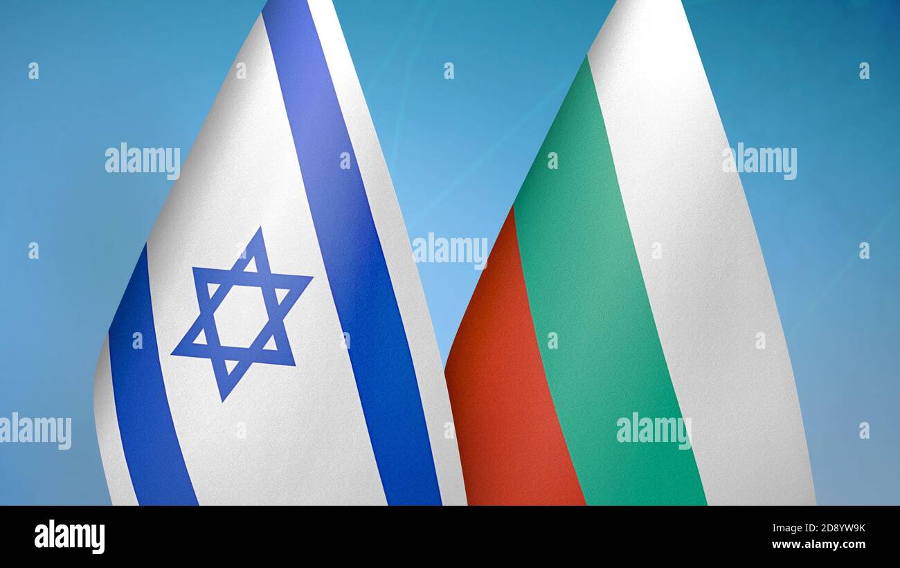 Israel and Bulgaria two flags Stock Photo - Alamy