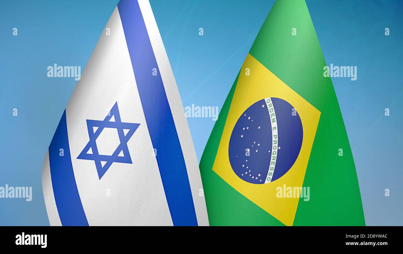 Israel and Brazil two flags Stock Photo - Alamy