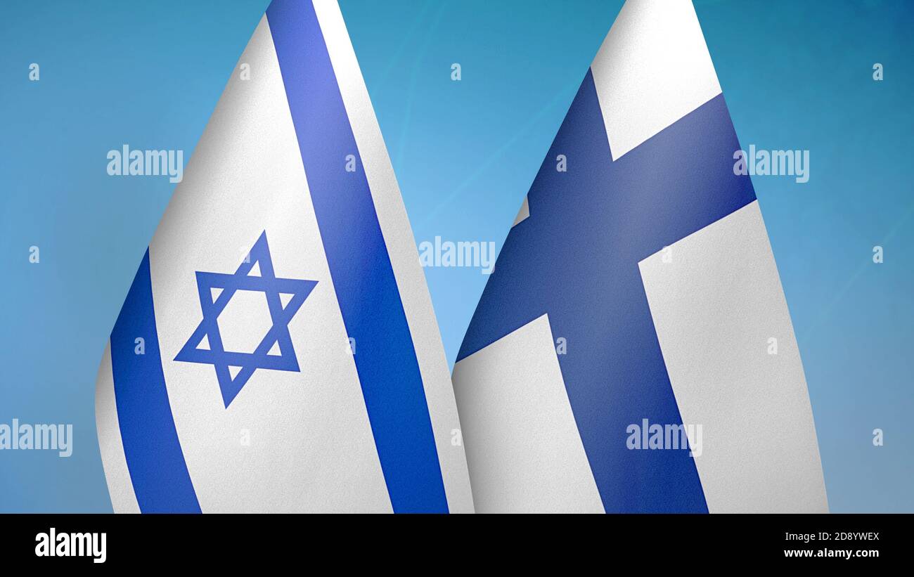 Israel and Finland two flags Stock Photo - Alamy
