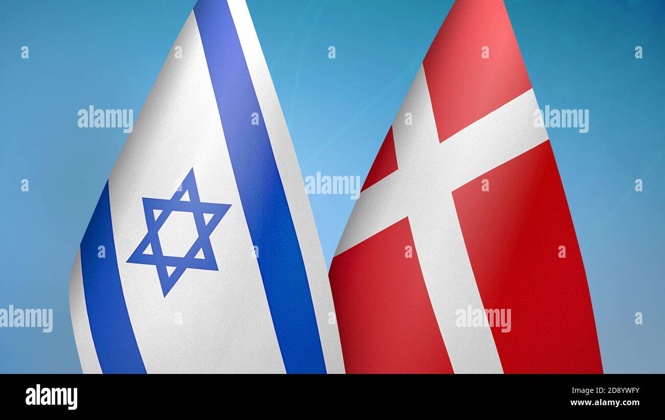 Israel and Denmark two flags Stock Photo - Alamy