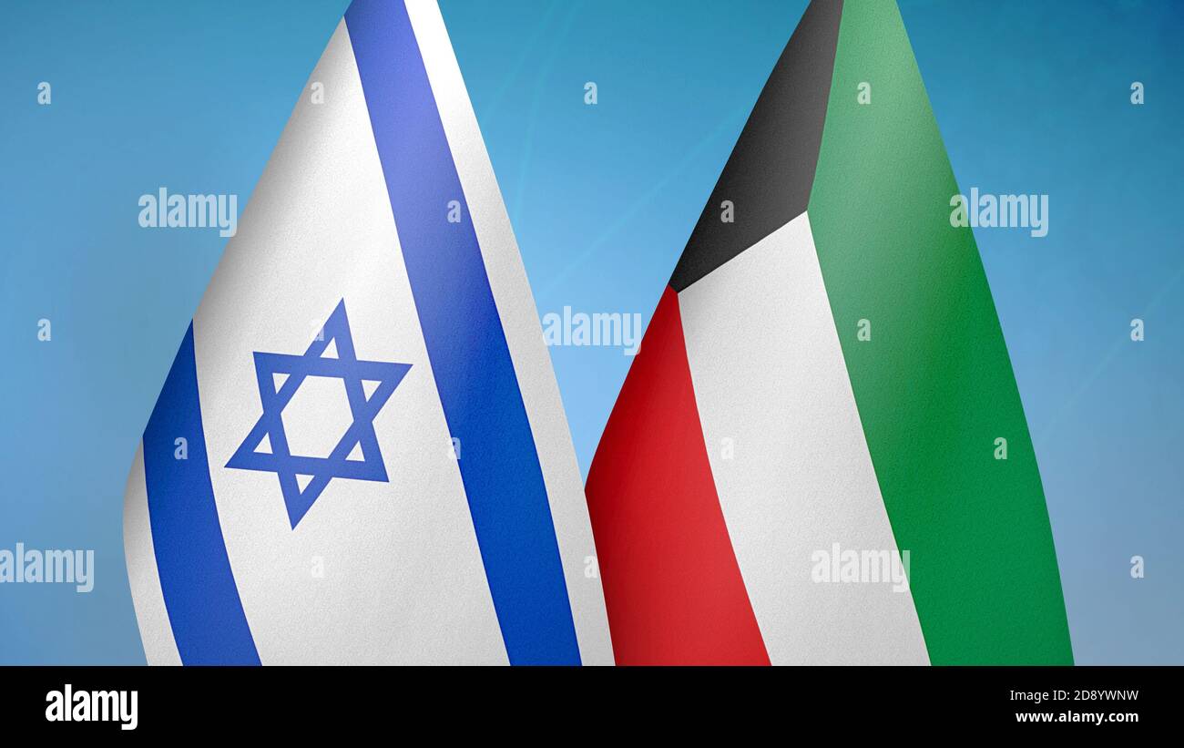 Israel and Kuwait two flags Stock Photo - Alamy