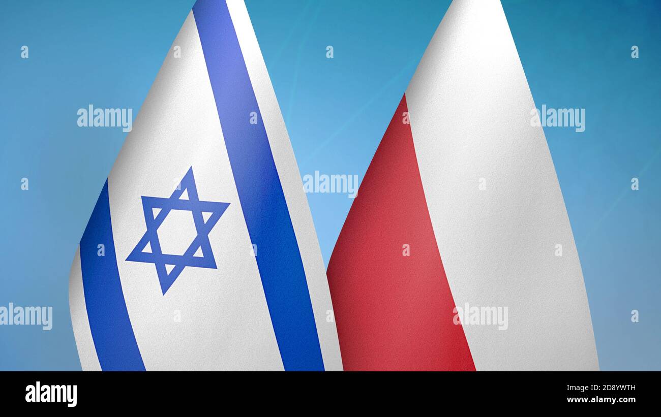 Israel and Poland two flags Stock Photo - Alamy