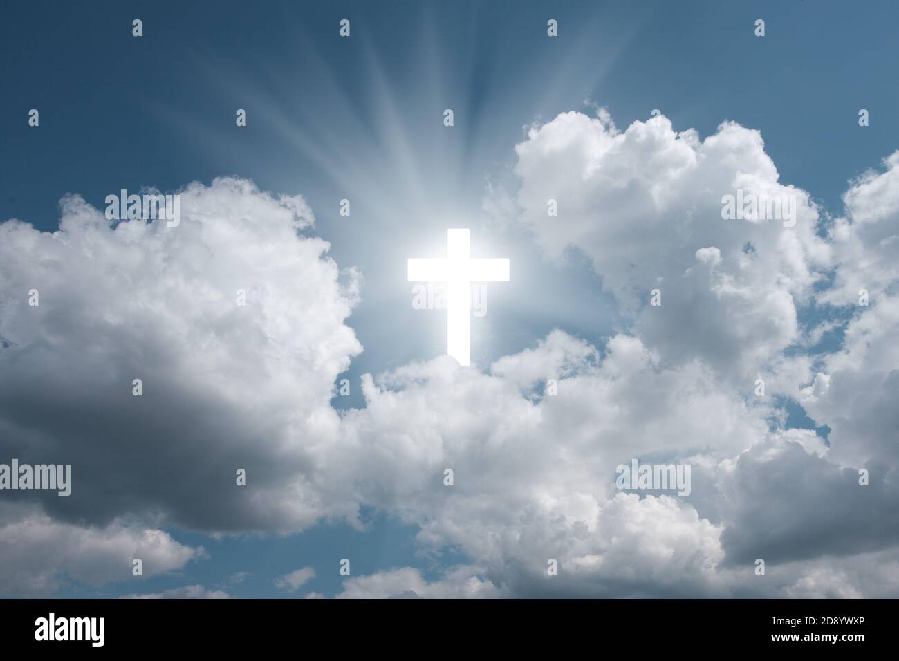Sign of faith. Cross in the sky Stock Photo - Alamy