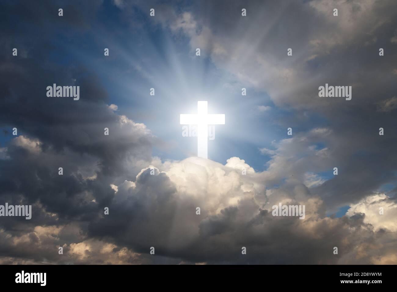 Sky christian glowing cross hi-res stock photography and images - Alamy