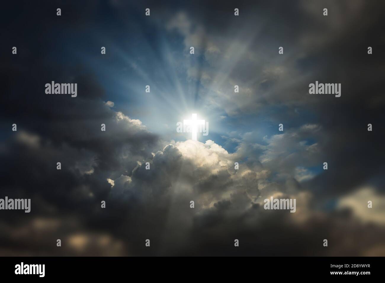 Sky christian glowing cross hi-res stock photography and images - Alamy