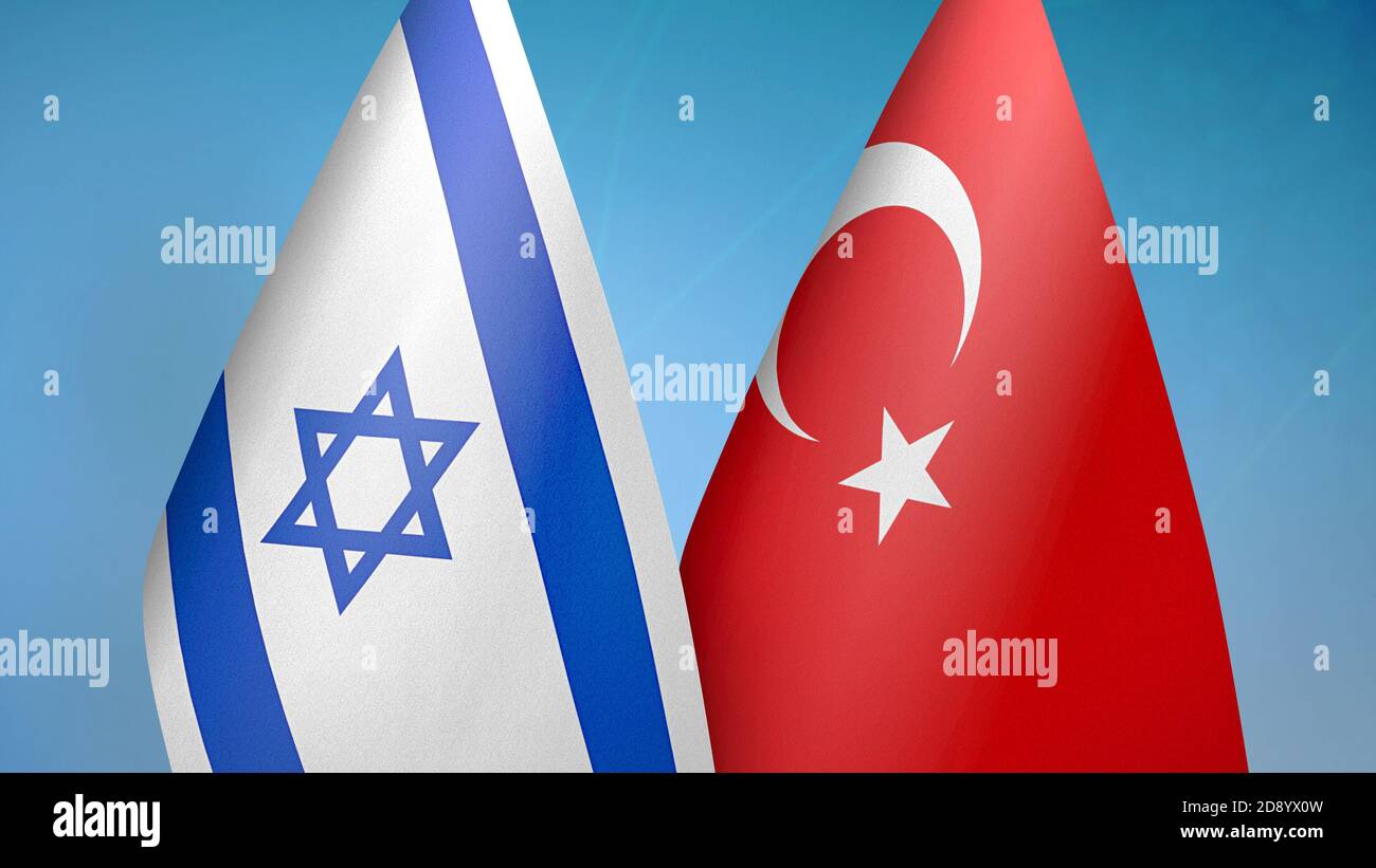 Israel and Turkey two flags Stock Photo - Alamy