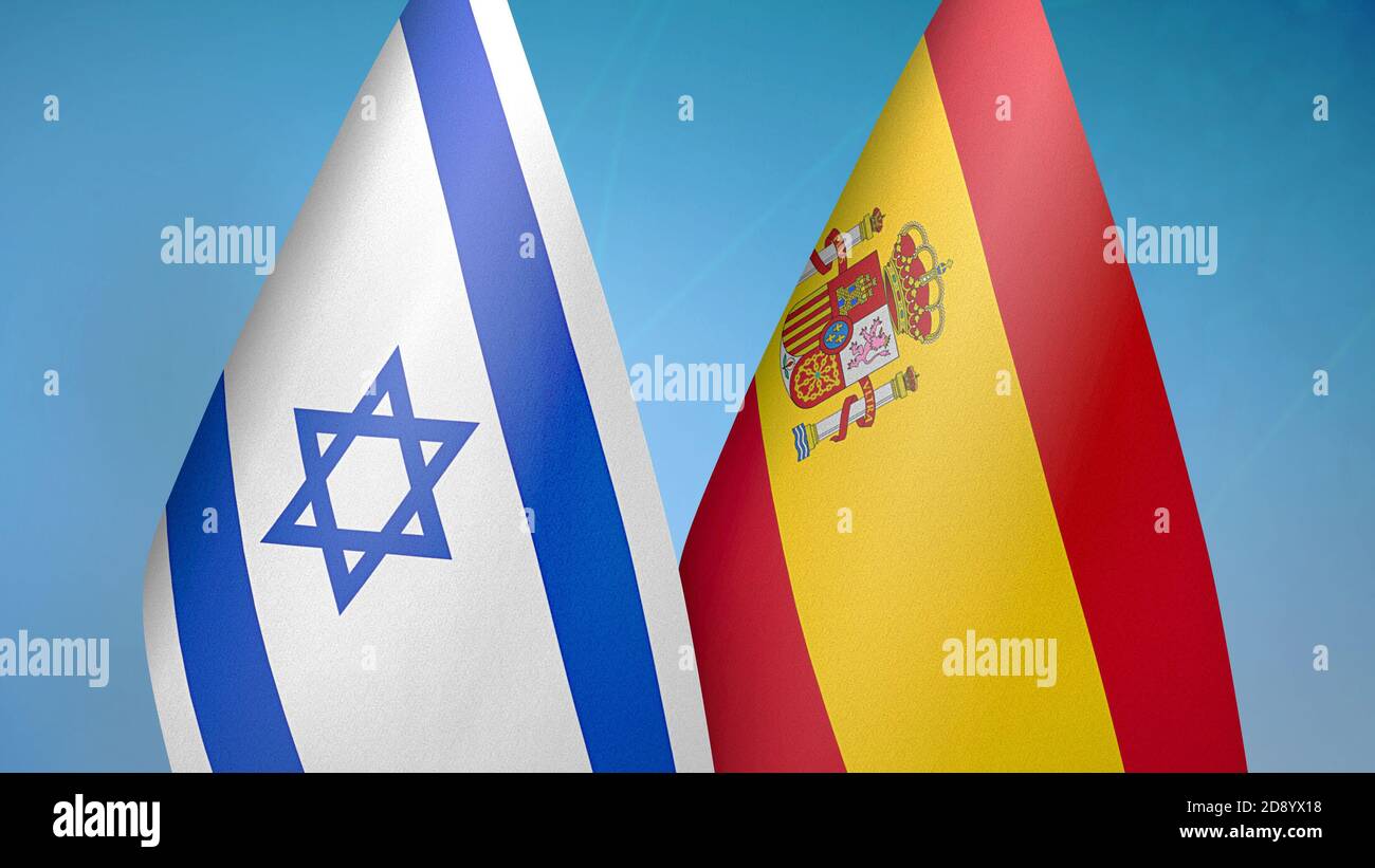Israel and Spain two flags Stock Photo - Alamy