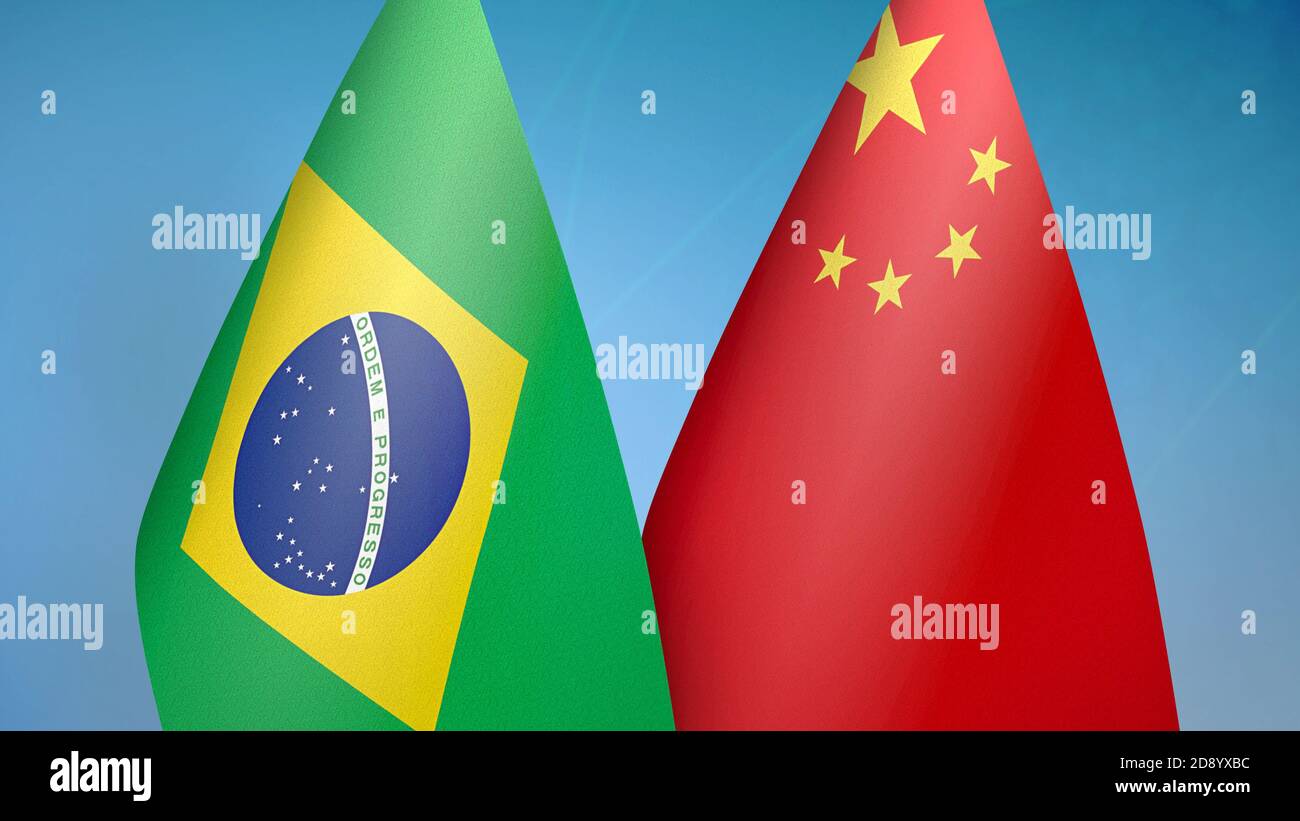 Brazil and China two flags Stock Photo - Alamy