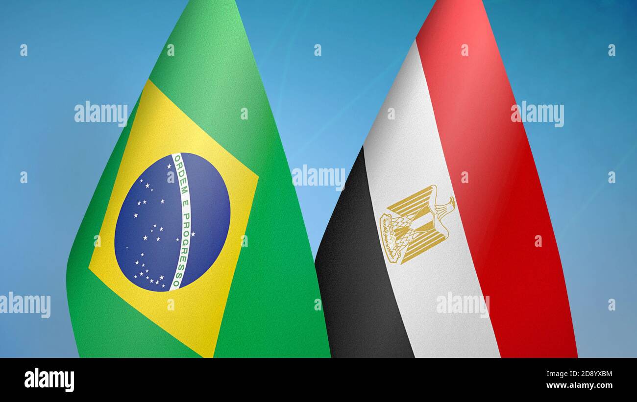 Brazil and Egypt two flags Stock Photo - Alamy
