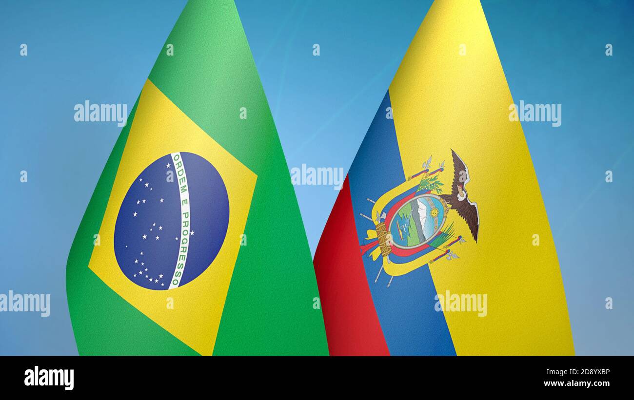 Brazil and Ecuador two flags Stock Photo - Alamy