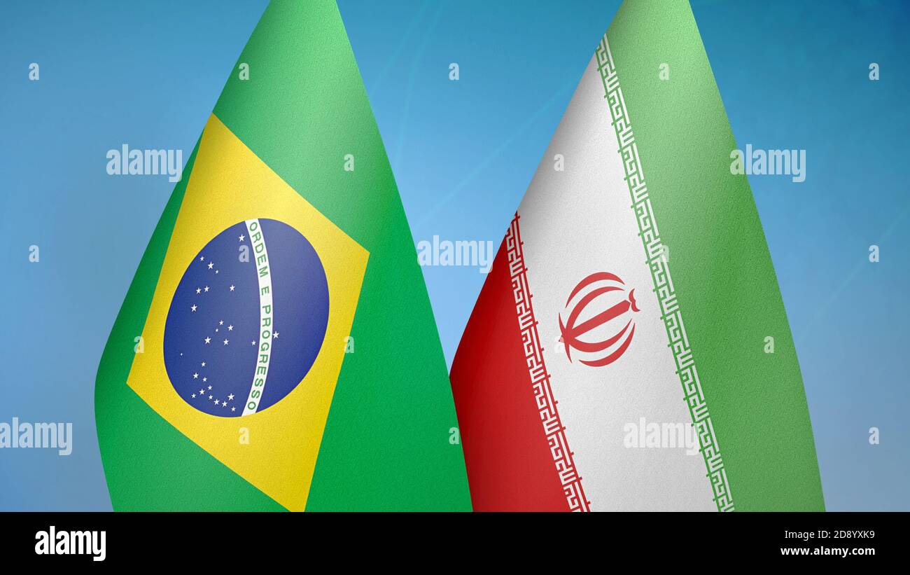 Brazil and Iran two flags Stock Photo - Alamy