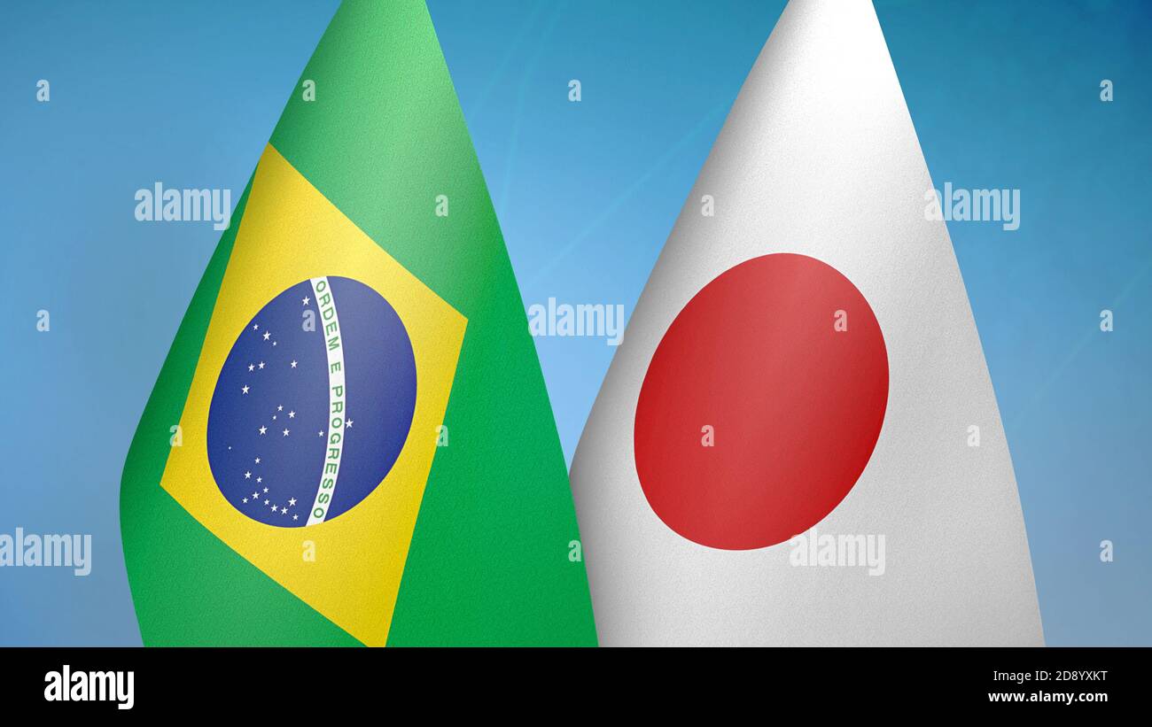 Brazil and Japan two flags Stock Photo - Alamy