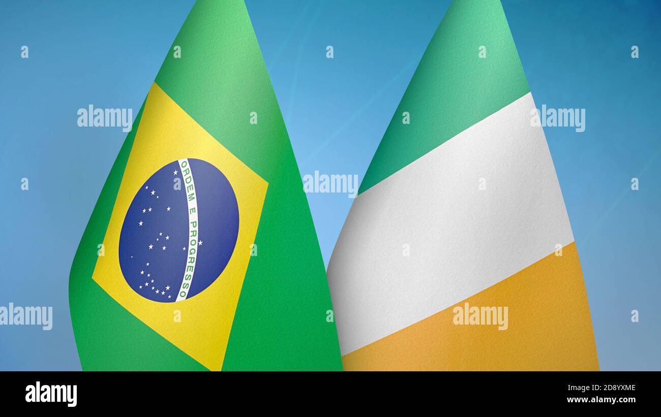 Brazil and Ireland two flags Stock Photo - Alamy
