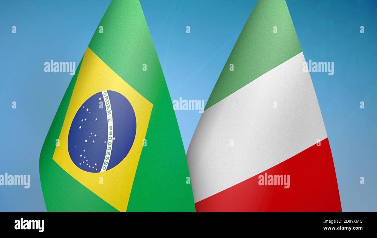 Italy brazil table flags hi-res stock photography and images - Alamy