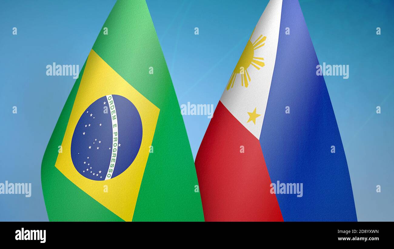 Brazil and Philippines two flags Stock Photo - Alamy