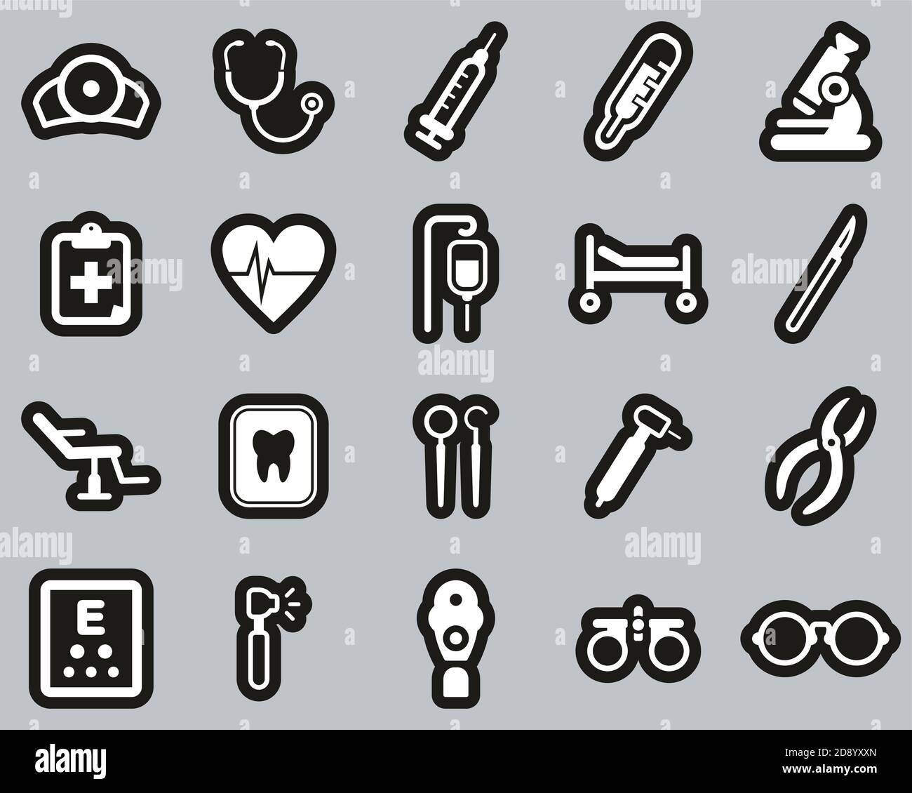 Sticker silhouette doctor medical tools hi-res stock photography and ...