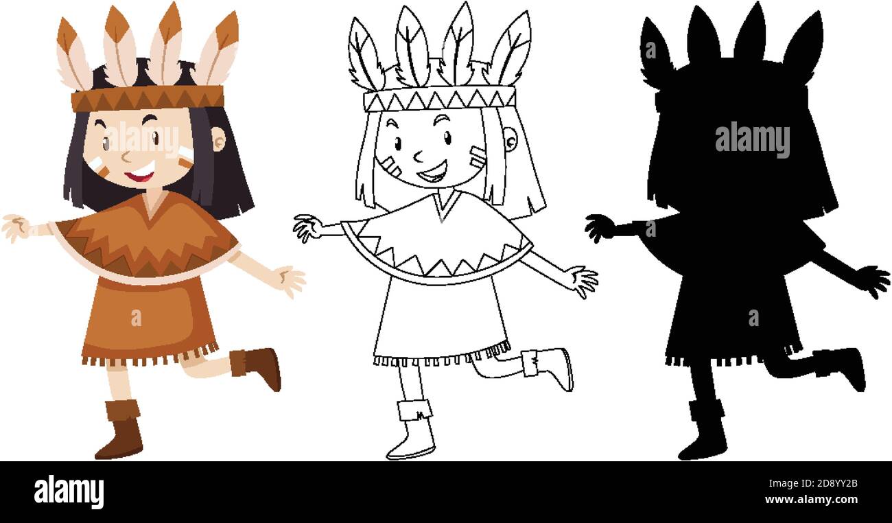 Child native american school Stock Vector Images - Alamy