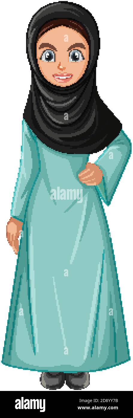 Cute muslim girl character illustration Stock Vector Image & Art - Alamy