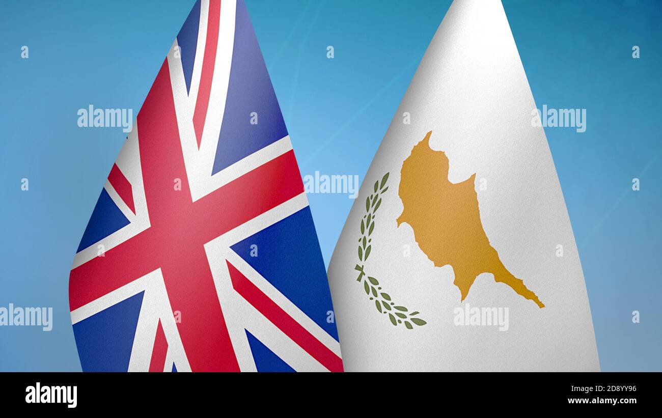 United Kingdom and Cyprus two flags Stock Photo - Alamy